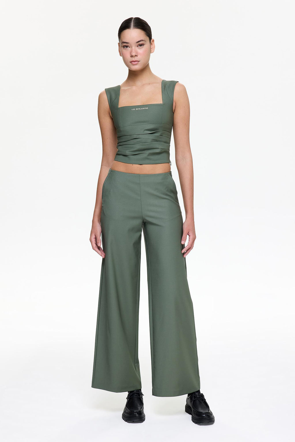 Regular Fit Yeşil Renkli Kadın Pantolon - PANT 003 – LES BENJAMINS