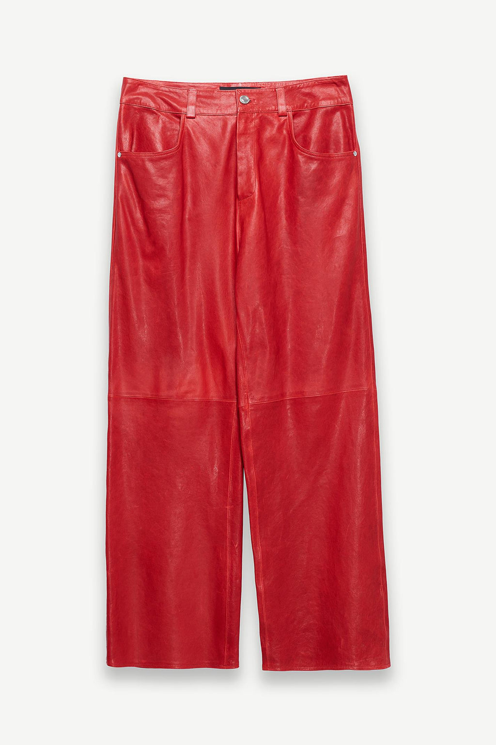 Regular Fit Kırmızı Renkli Erkek Deri Pantolon - LEATHER PANT 202 – LES ...